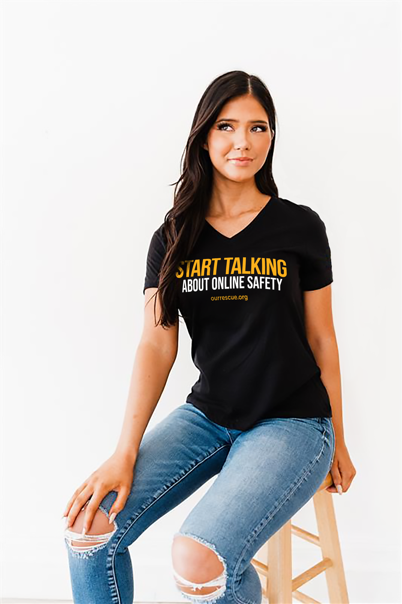 Start Talking Black and Yellow Graphic Tee | Our Rescue – Our Rescue Store